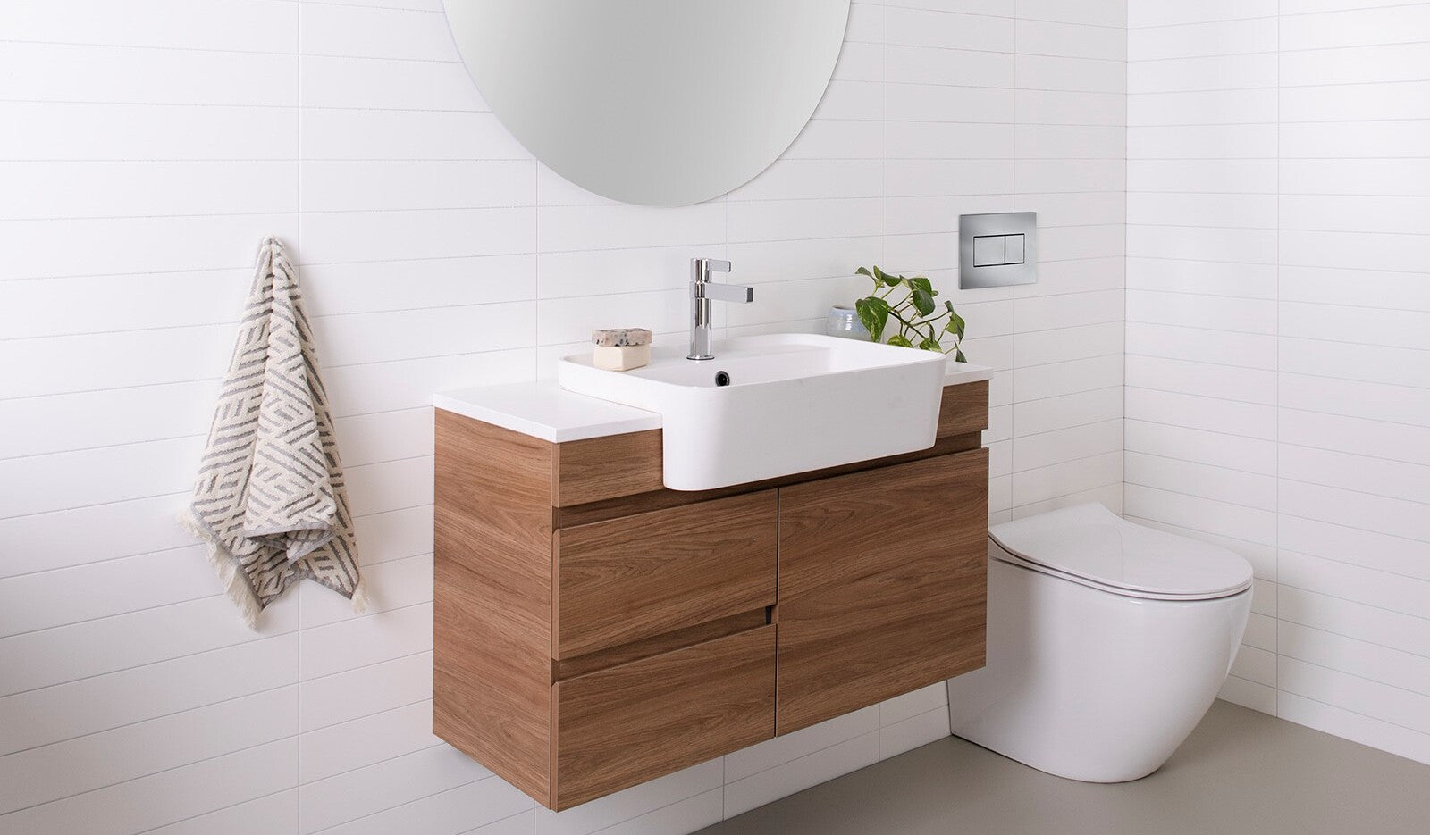 Semi Recessed Bathroom Basins Concept 50cm Semi Countertop Washbasin