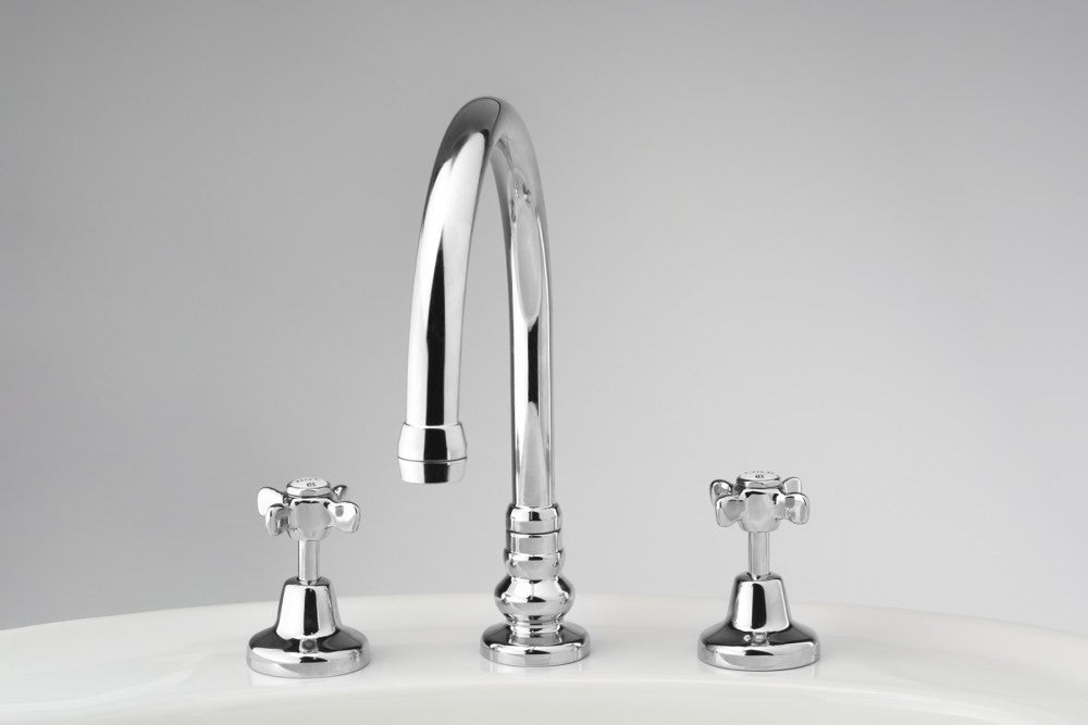 CB Ideal Heritage Hob Set with Swivel Gooseneck Spa/Bath Filler